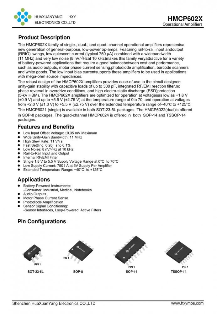 HMCP602X datasheet page 1