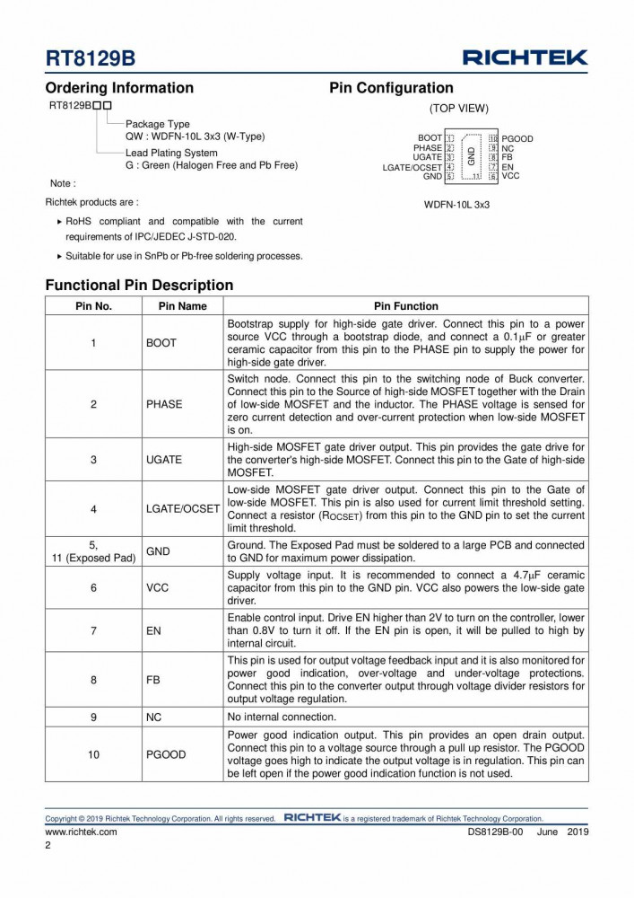 RT8129B datasheet page 2