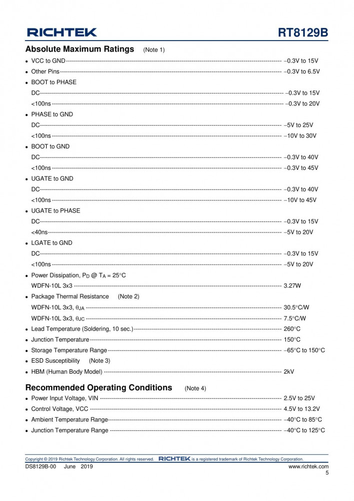 RT8129B datasheet page 5