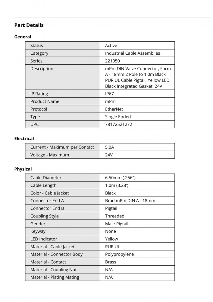MOLEX 2210502939 technical document page 2