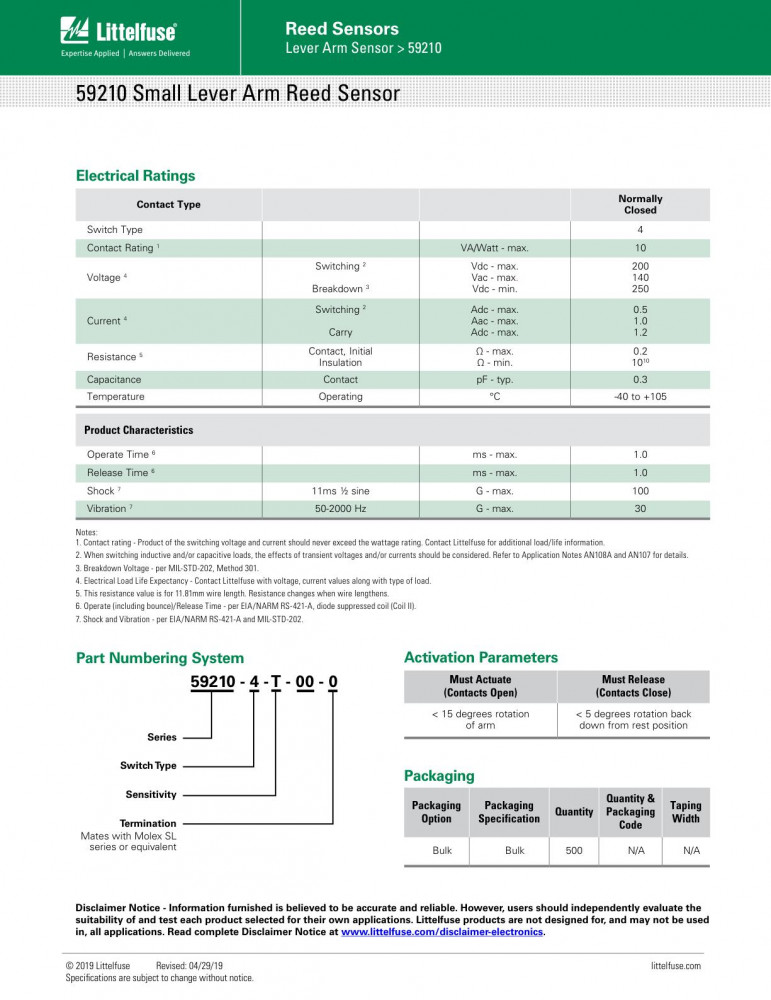 Littelfuse 59210-020 technical document page 2