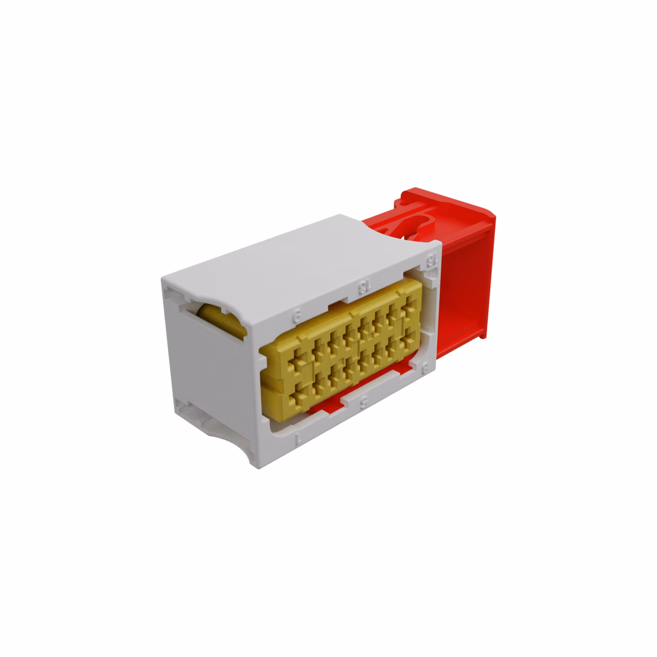 3.33mm / 6.00mm Pitch Hybrid Inline Female Housing, Right Slide Orientation, Dual Row, 16 Circuits, White for sale