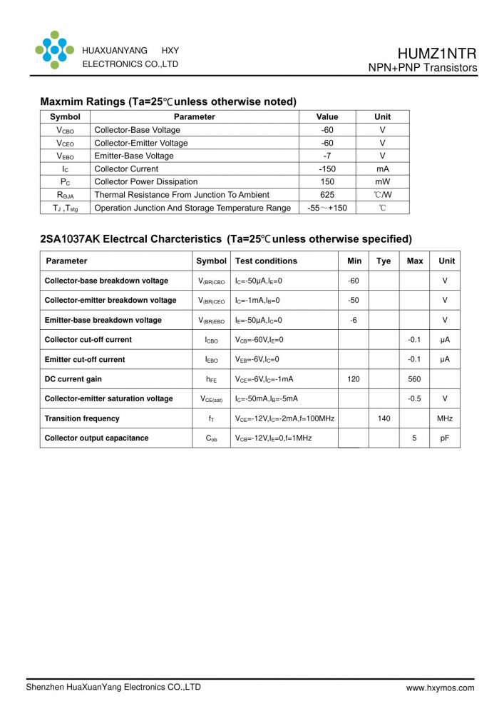 HUMZ1NTR datasheet page 2