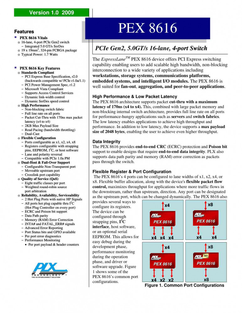 PEX8616 technical document page 1