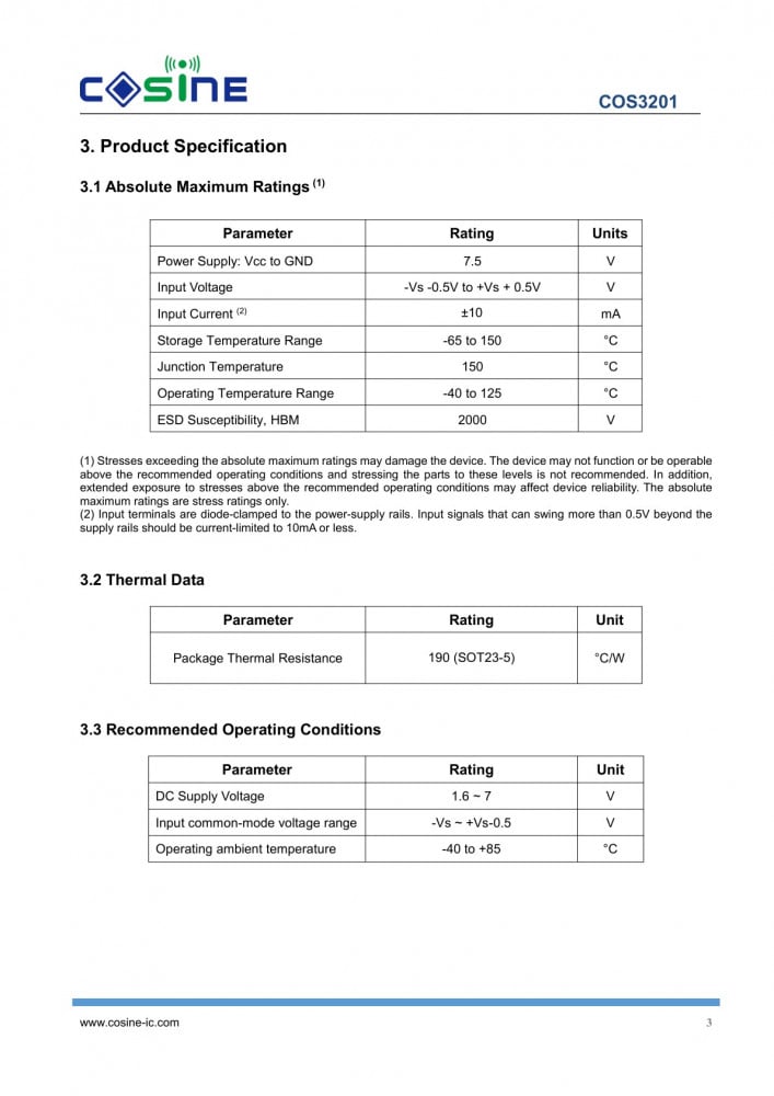 COS3201 datasheet page 3
