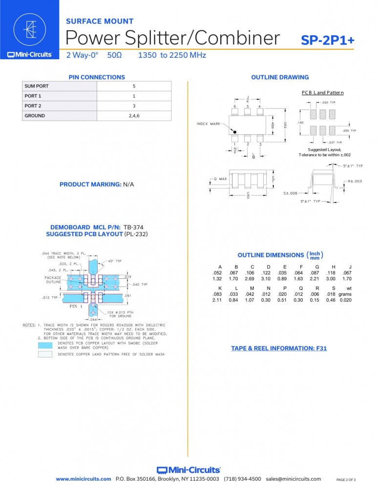 SP-2P1+ datasheet page 2