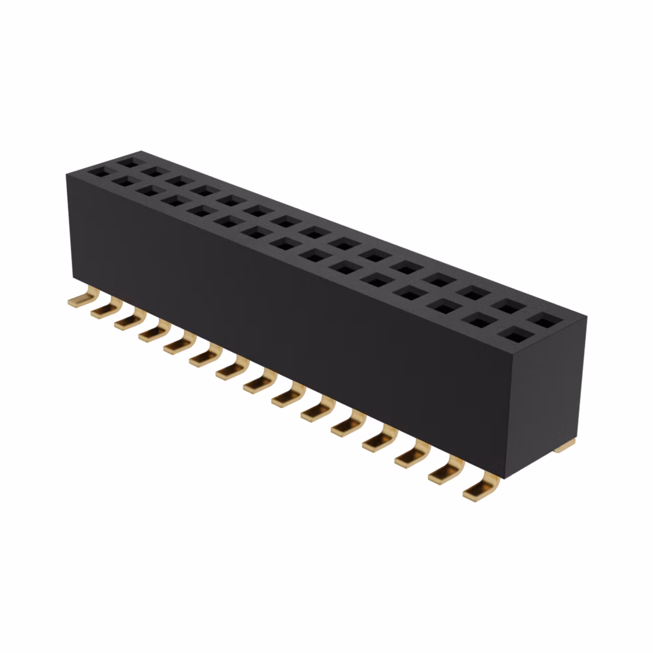 1.27mm Pitch Board-to-Board Receptacle, Dual Row, Vertical, Surface Mount, 0.25µm Gold (Au) Plating, without Kapton Tape, 30 Circuits, Tube,  Lead-Free for sale