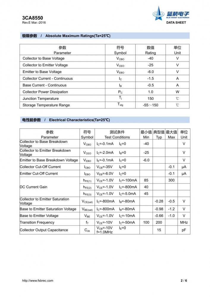 3CA8550-D datasheet page 2