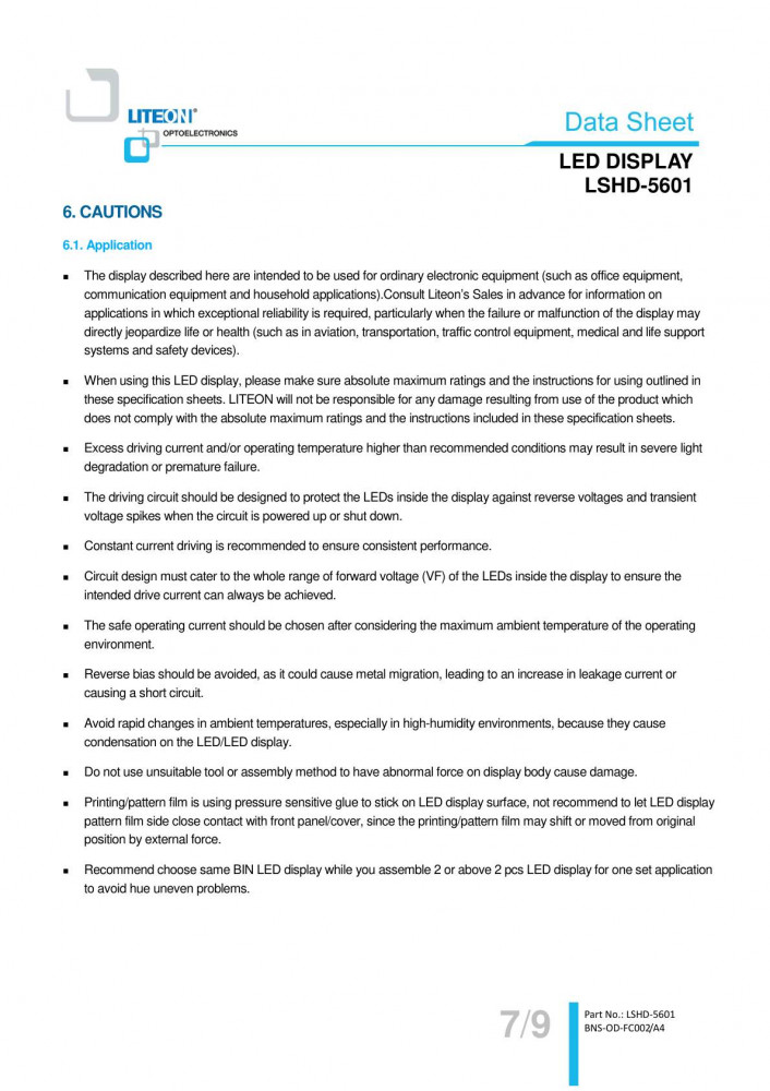 LSHD-5601 datasheet page 8
