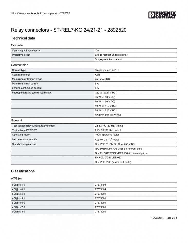 Phoenix Contact 2892520 technical document page 2
