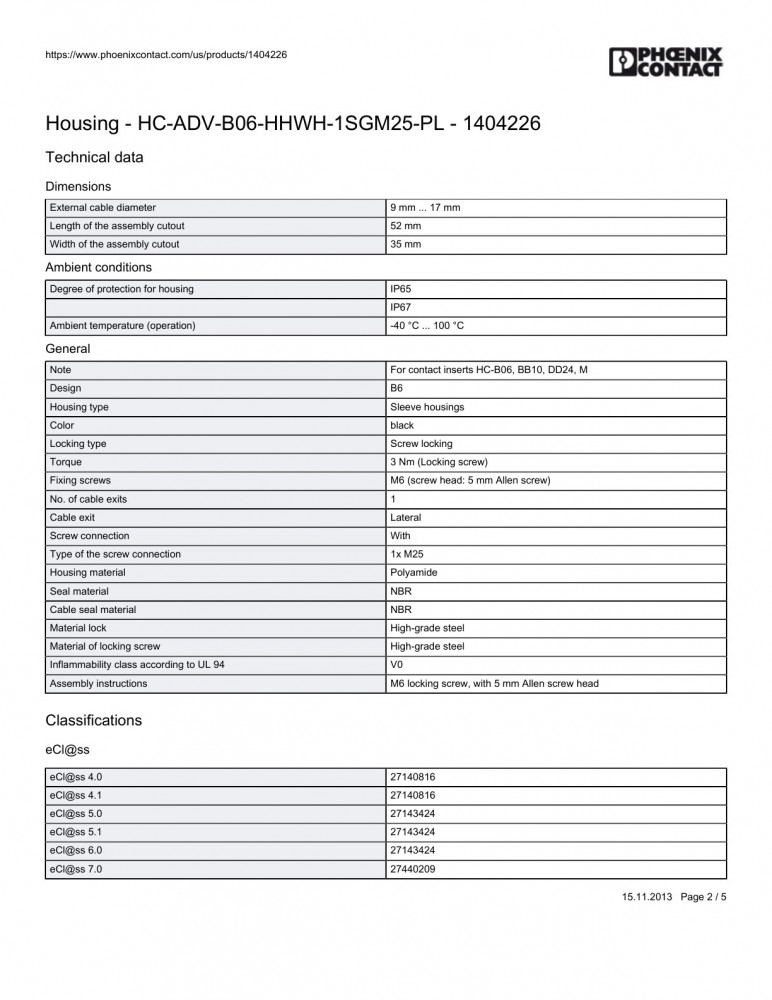 Phoenix Contact 1404226 technical document page 2