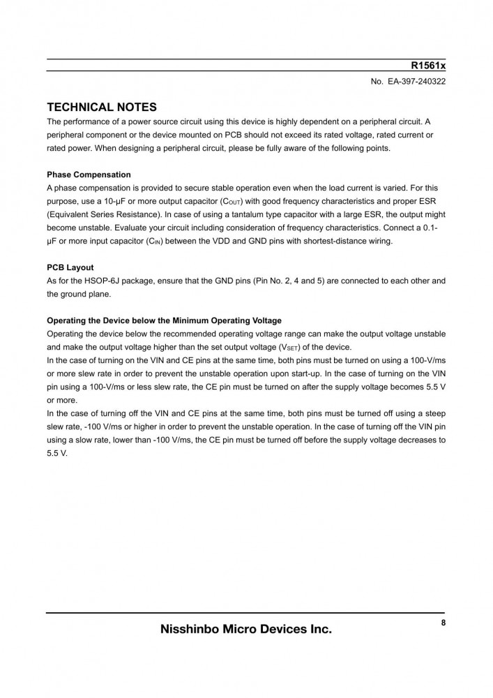 R1561x datasheet page 8