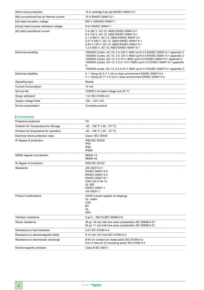 XB4BW34G5 technical document page 2