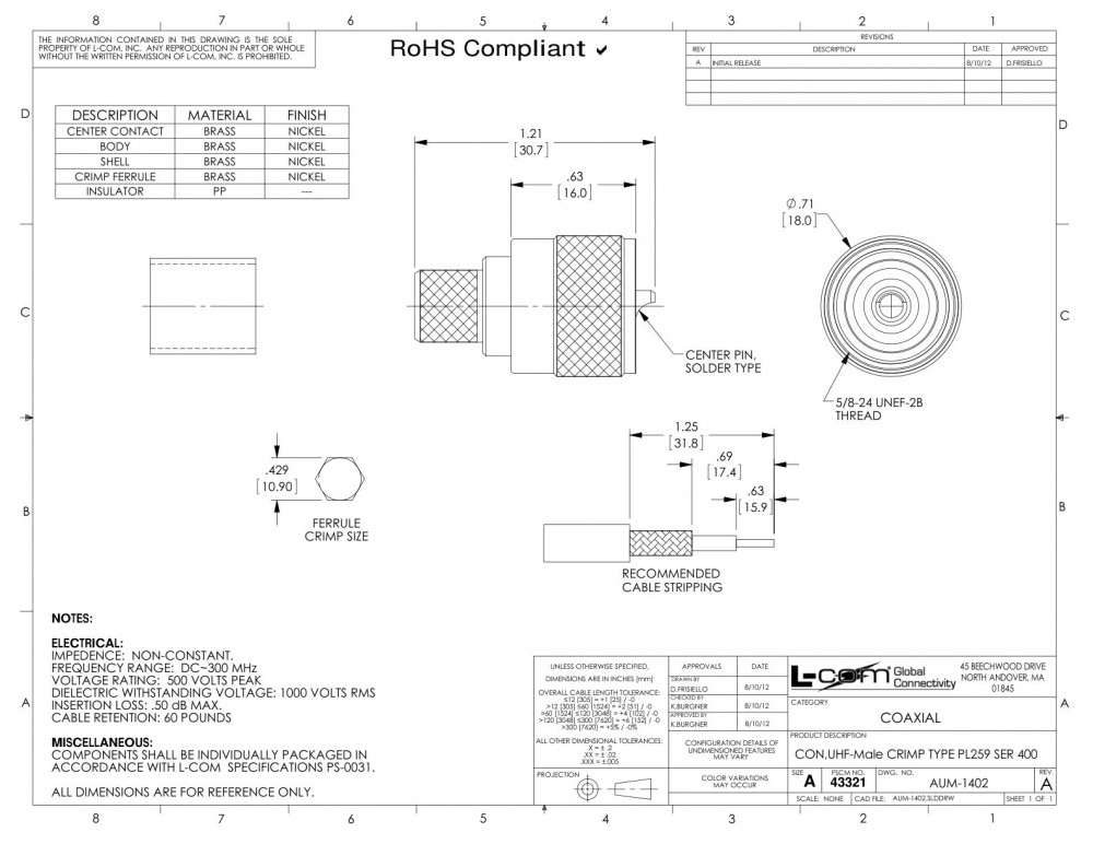 L-com AUM-1402 technical document preview