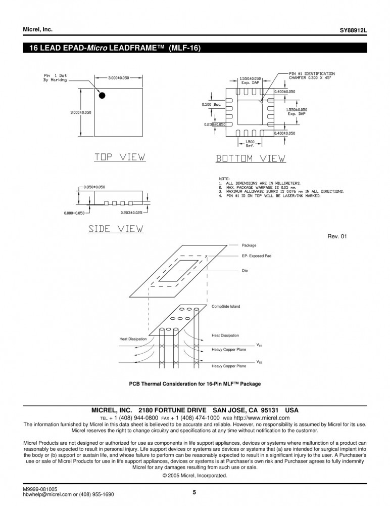 SY88912LMI-TR datasheet page 5