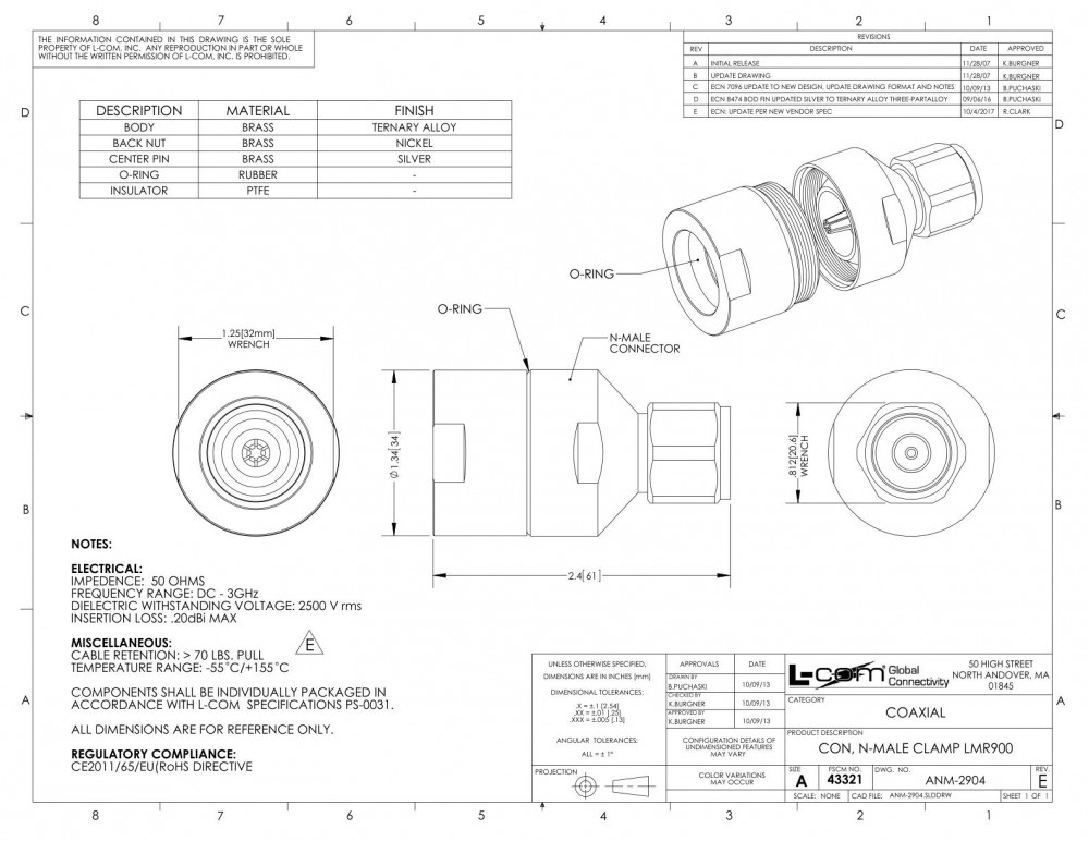 L-com ANM-2904 technical drawing