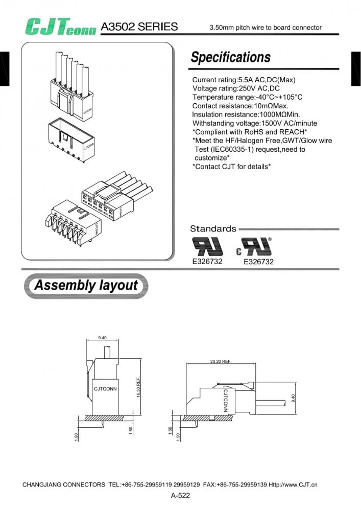 CJT A3502H series datasheet page 1