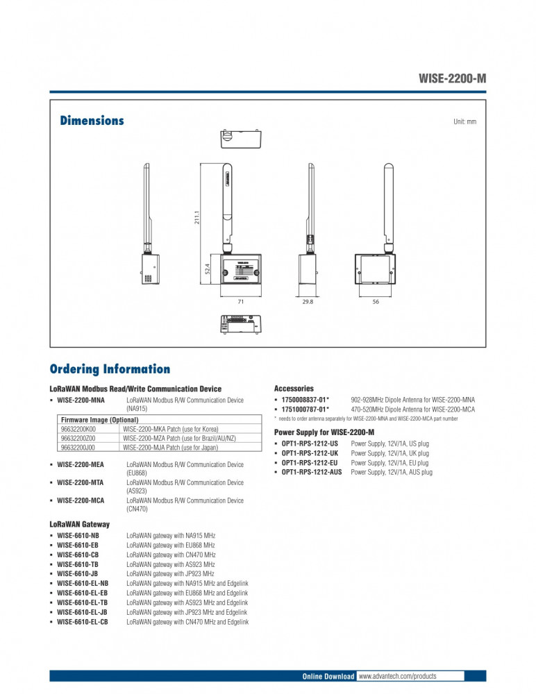 WISE-2200-M product documentation page 2