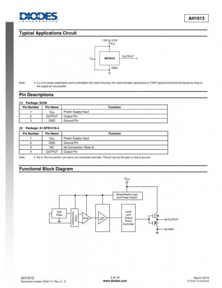 AH1913 datasheet page 2