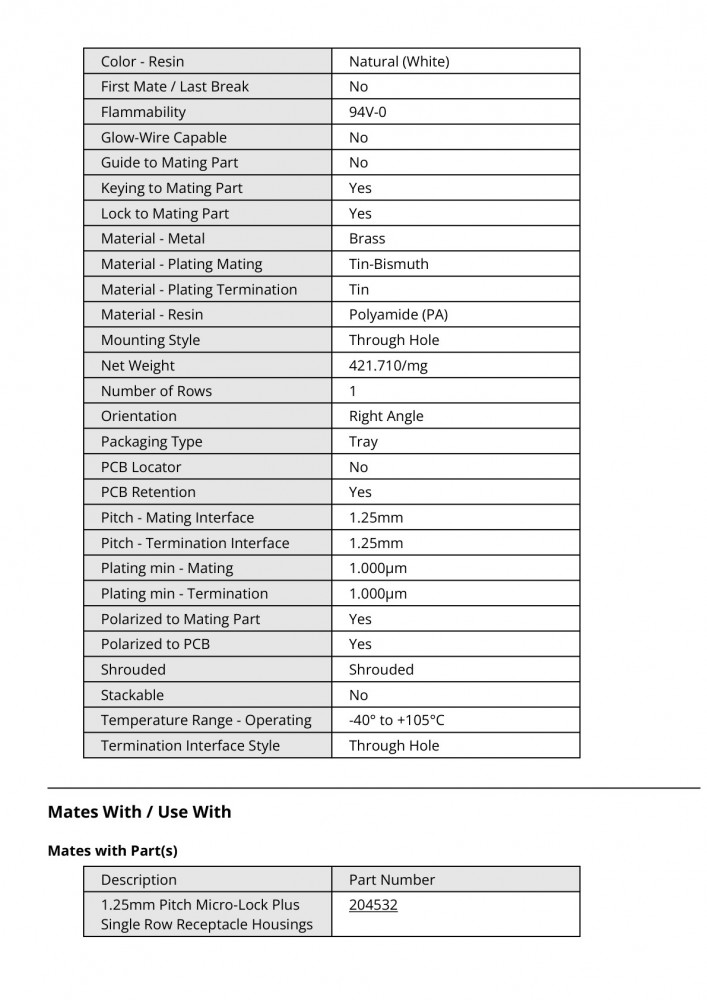 MOLEX 2200981670 technical document preview, page 3
