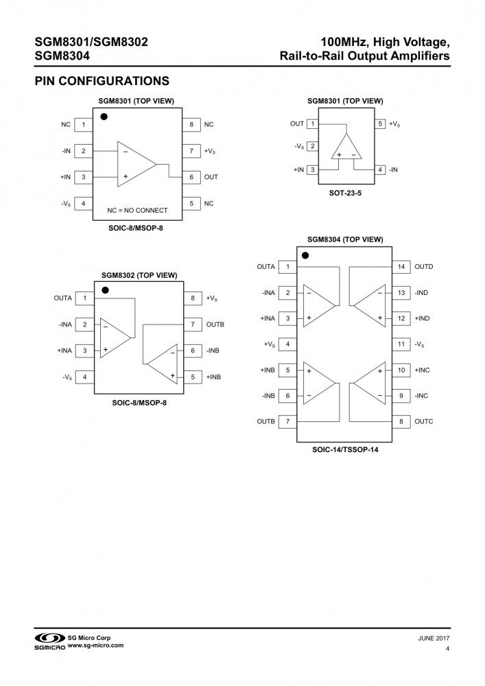 SGM8301 datasheet page 4