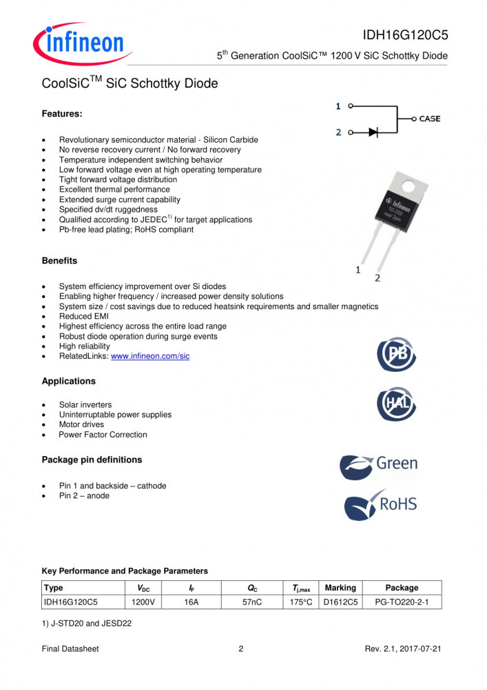 IDH16G120C5 datasheet page 2