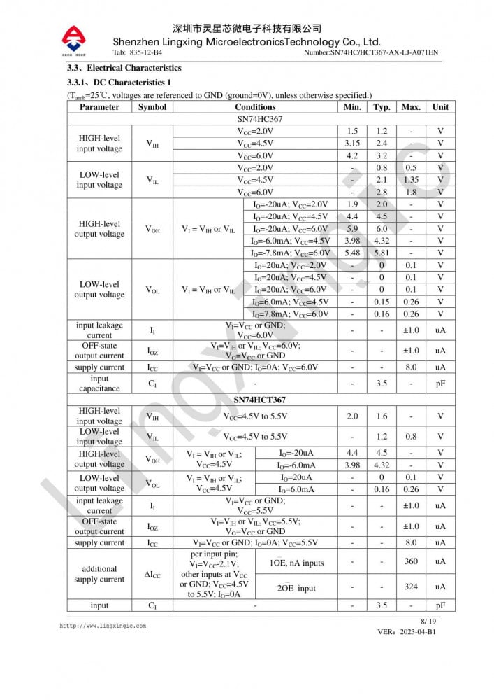 SN74HC367 datasheet page 8