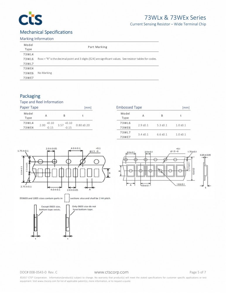 CTS 73WE7 series datasheet page 5