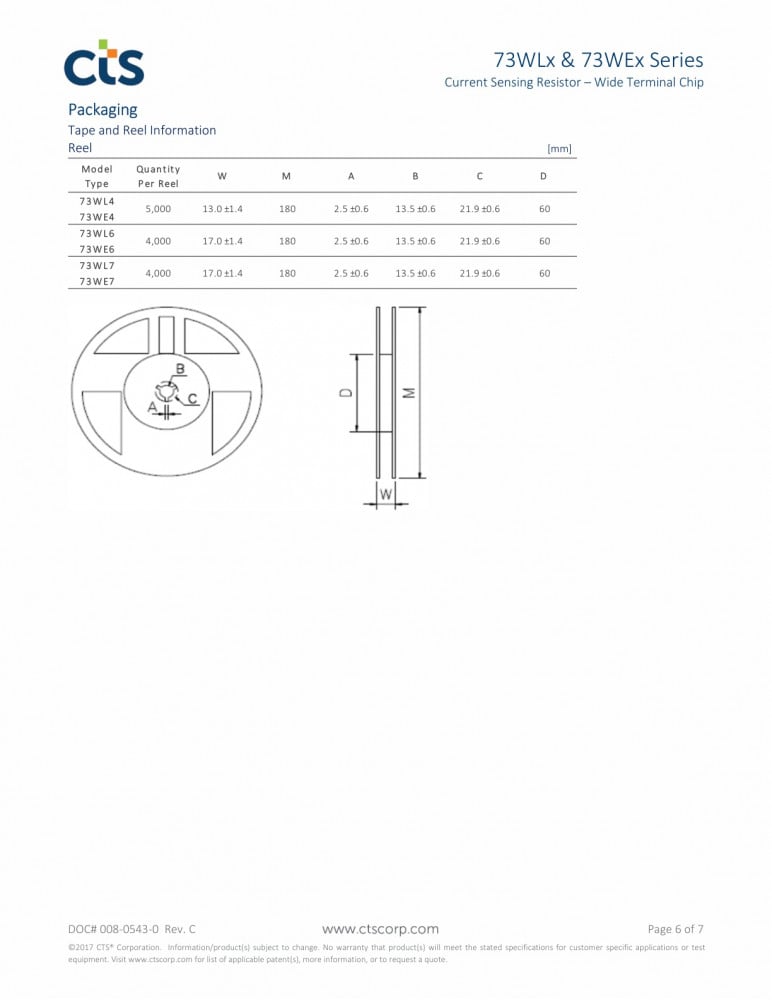 CTS 73WE7 series datasheet page 6