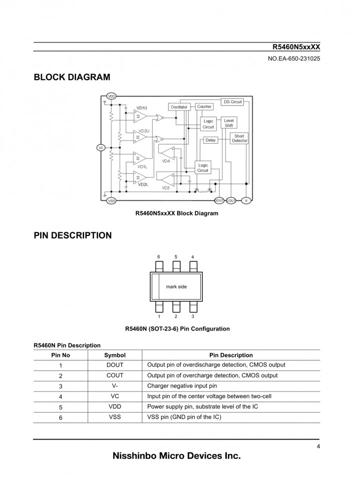 R5460N5 datasheet preview, page 4