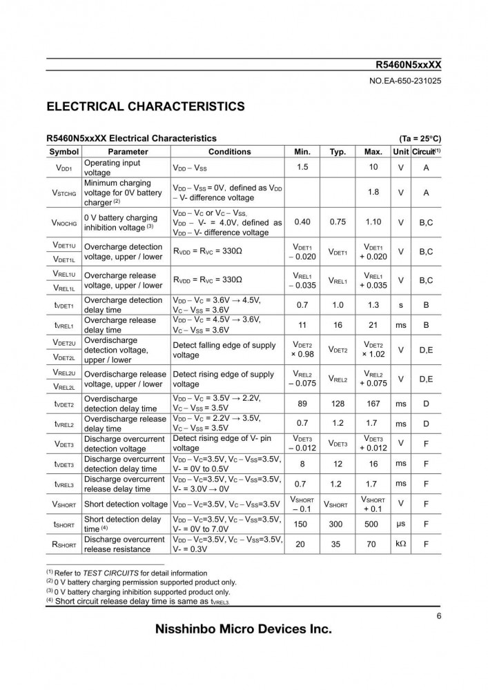 R5460N5 datasheet preview, page 6