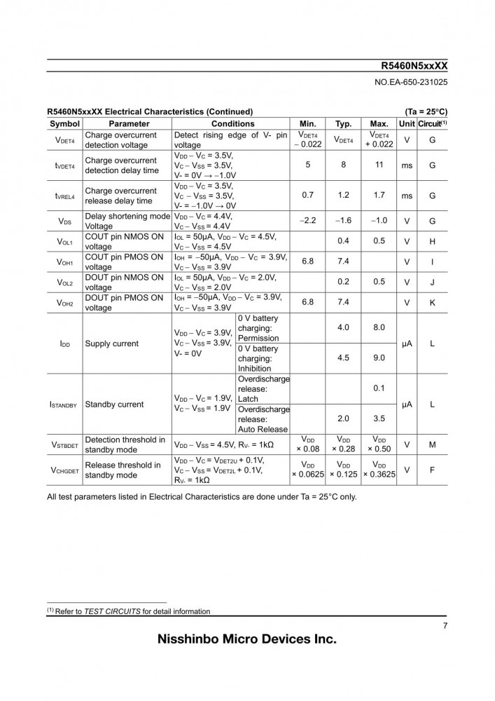 R5460N5 datasheet preview, page 7