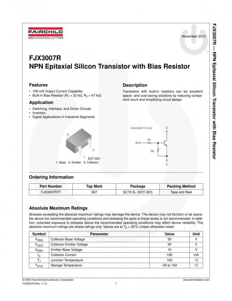 FJX3007R datasheet page 2