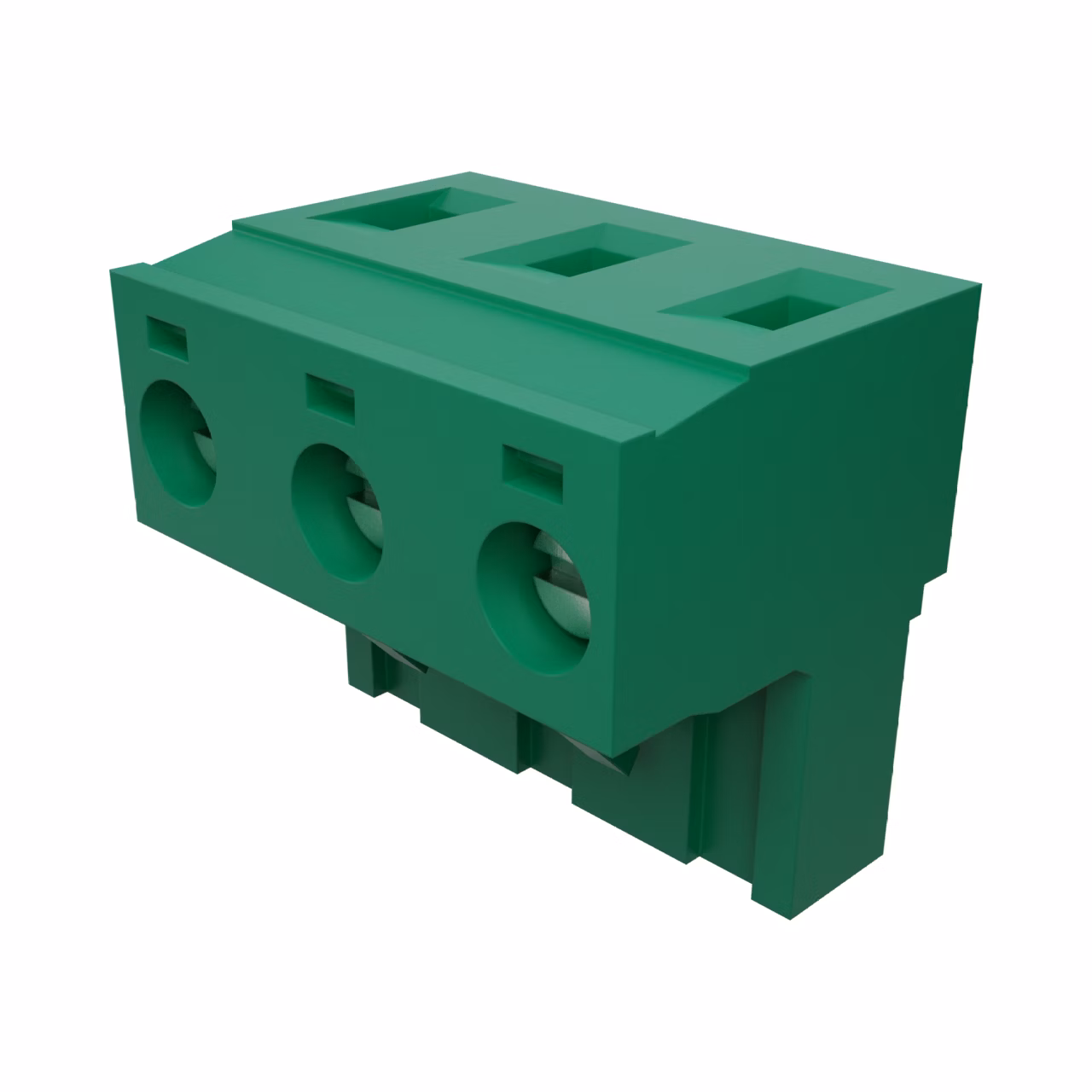 7.62mm Pitch Eurostyle 180° Wire Entry Plug, without Mounting Ends, 3 Circuits, Green for sale