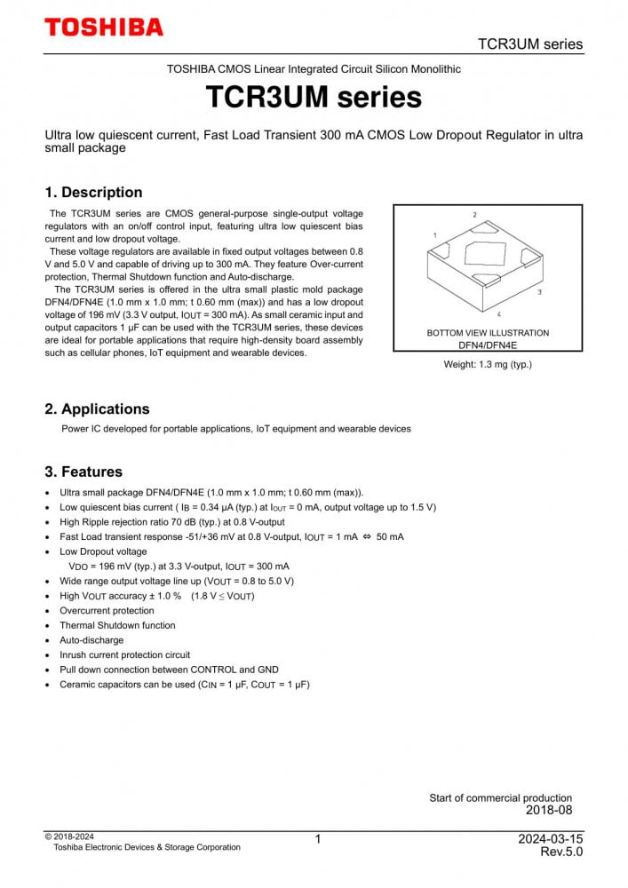 TCR3UM18A datasheet page 1