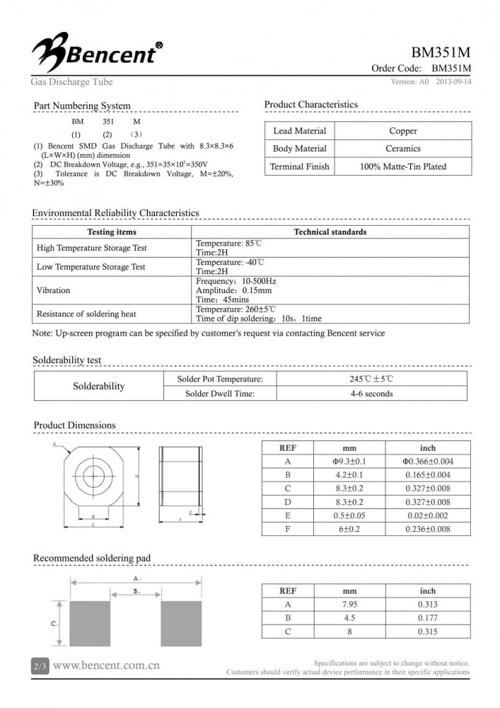 BM351M technical document page 2