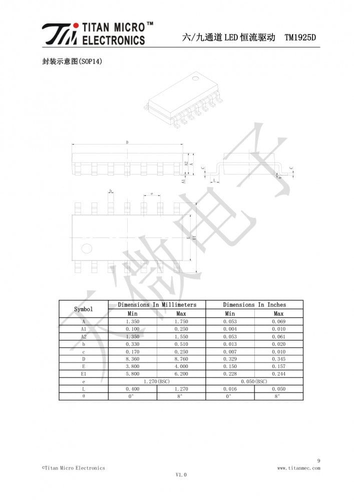 TM1925D datasheet page 9