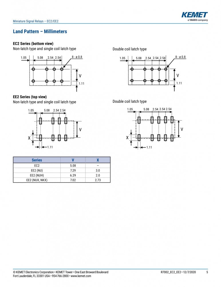 KEMET EE2 relay datasheet page 5