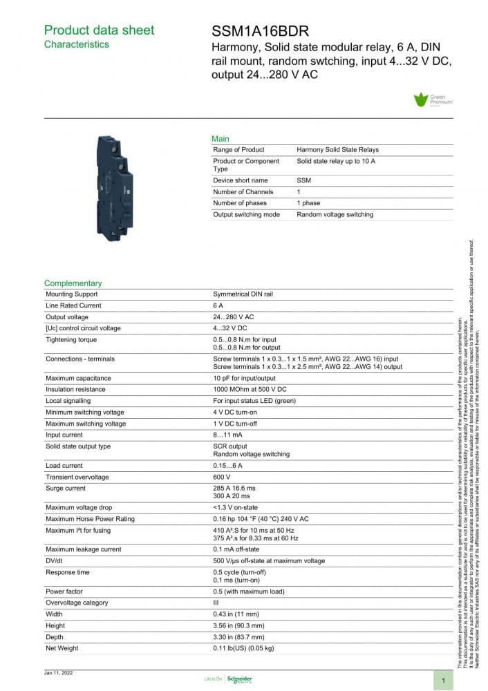 SSM1A16BDR technical document page 1