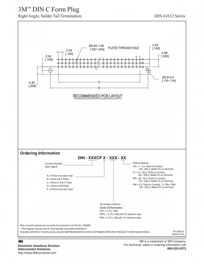 3M DIN connector technical sheet page 3