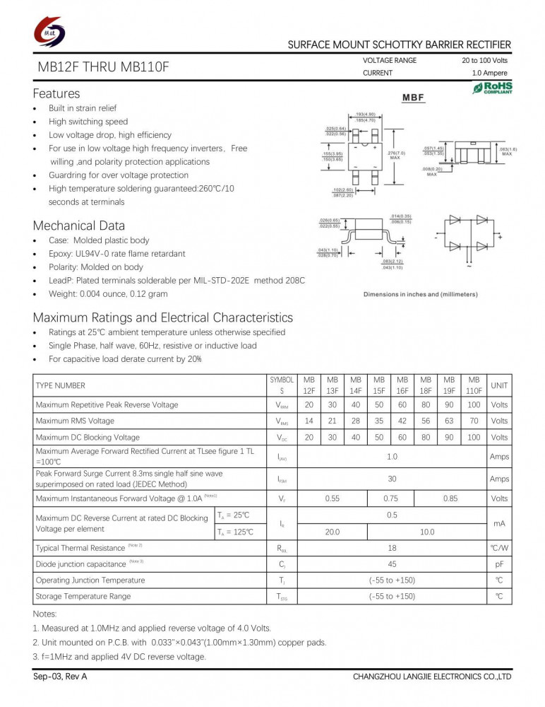 MB14F datasheet page 1