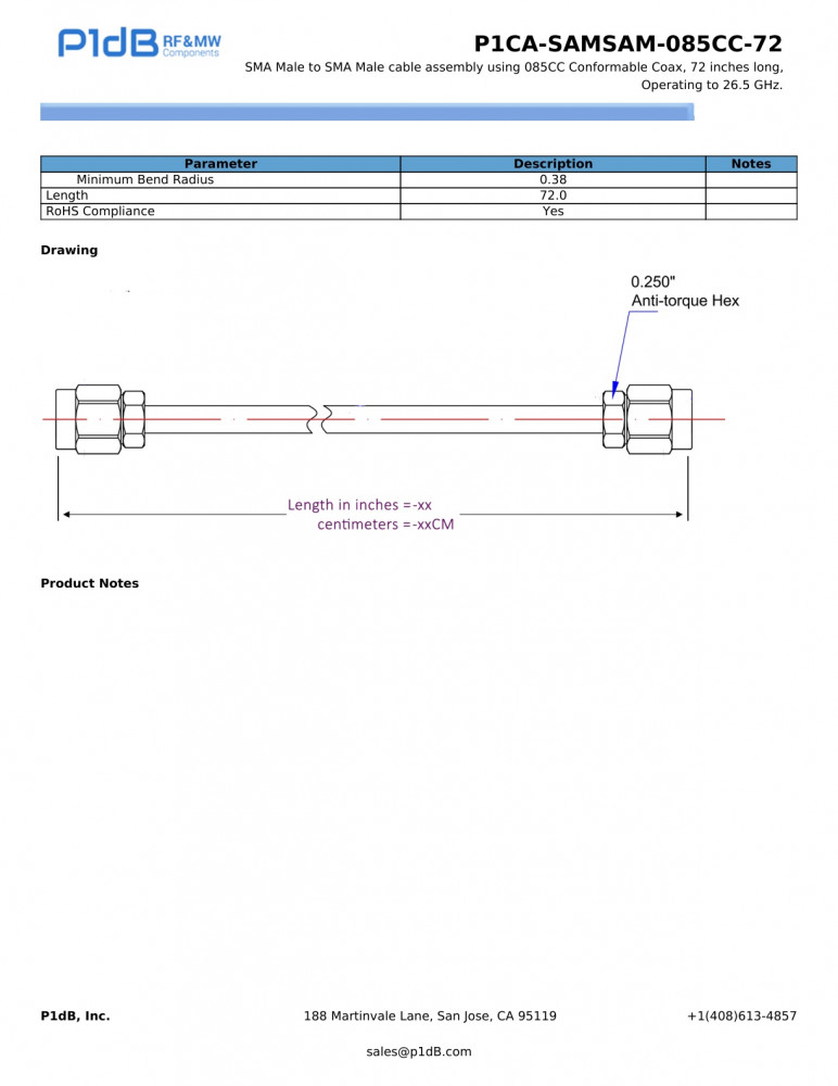 P1CA-SAMSAM-085CC-72 drawing or technical visual