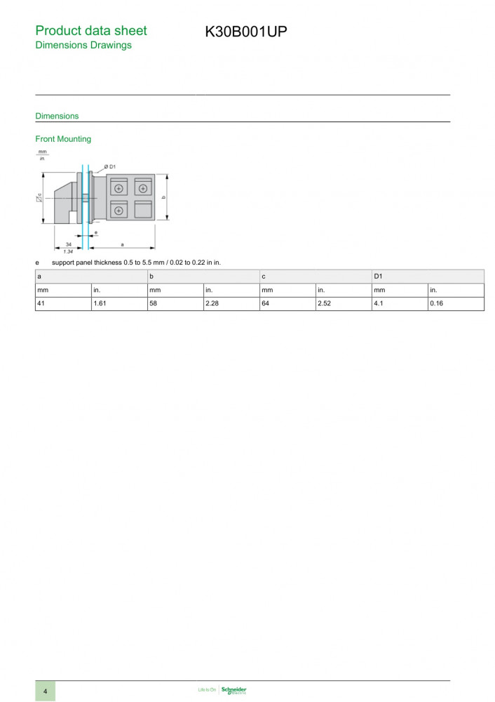 K30B001UP technical document page 4