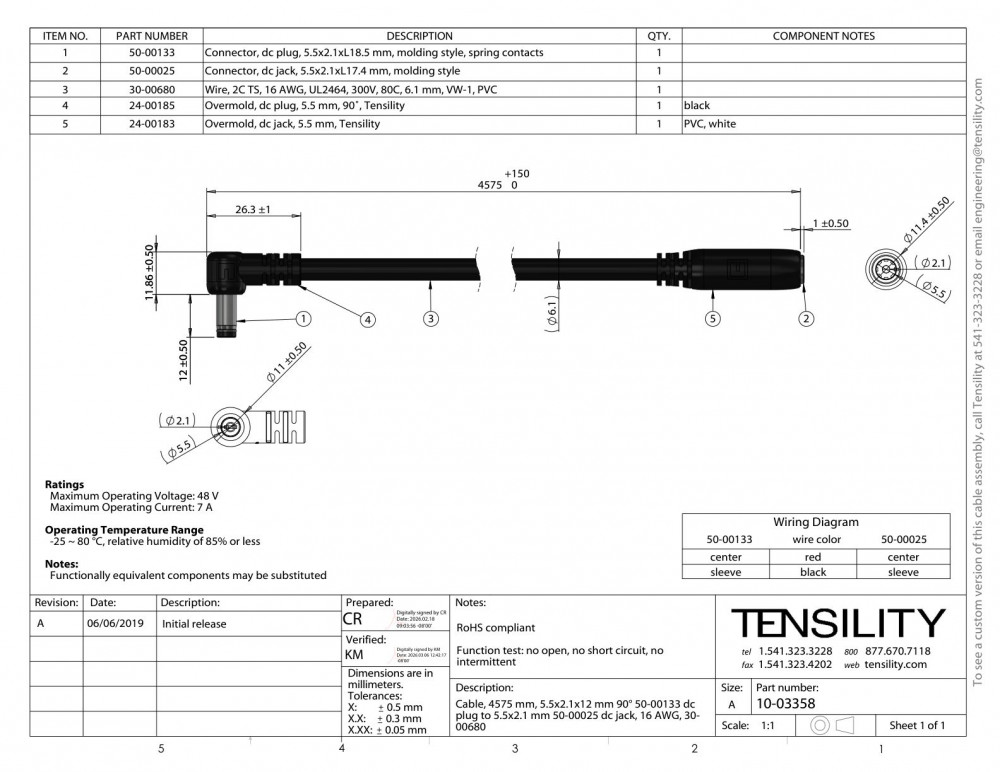 Tensility International 10-03358 product drawing
