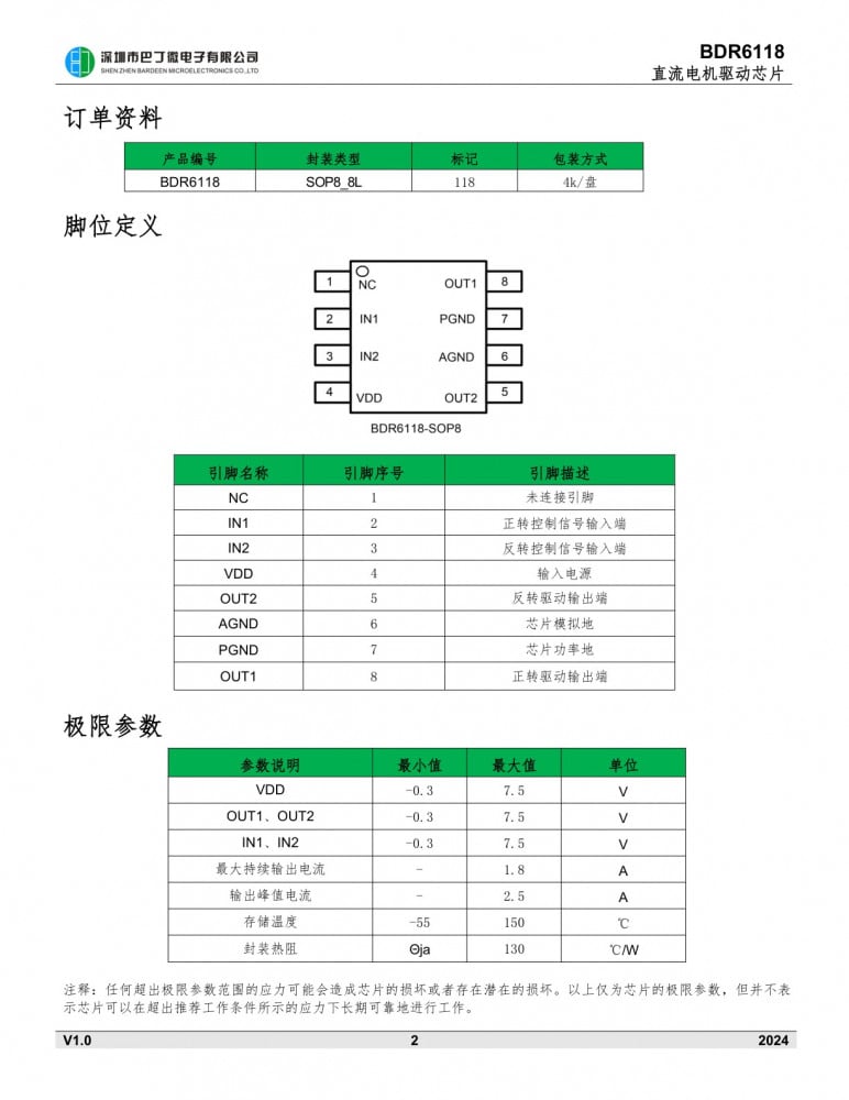 BDR6118 datasheet page 2