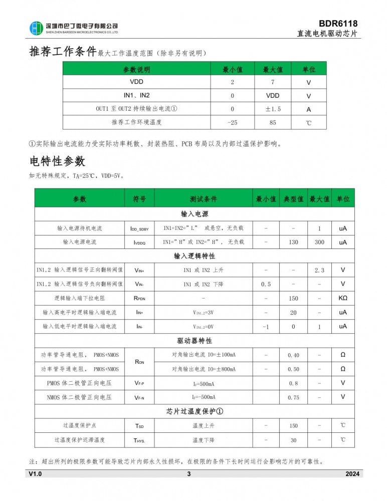 BDR6118 datasheet page 3