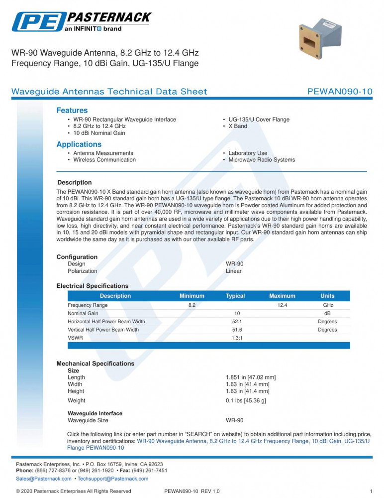 PEWAN090-10 datasheet page 1
