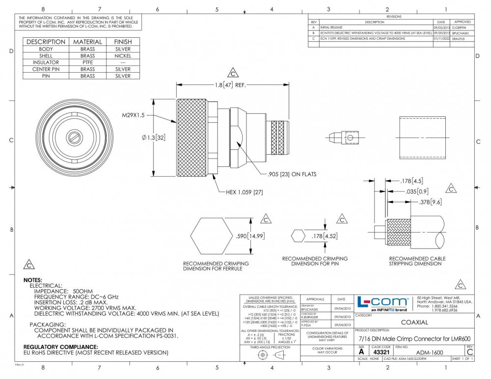 L-com ADM-1600 technical document preview