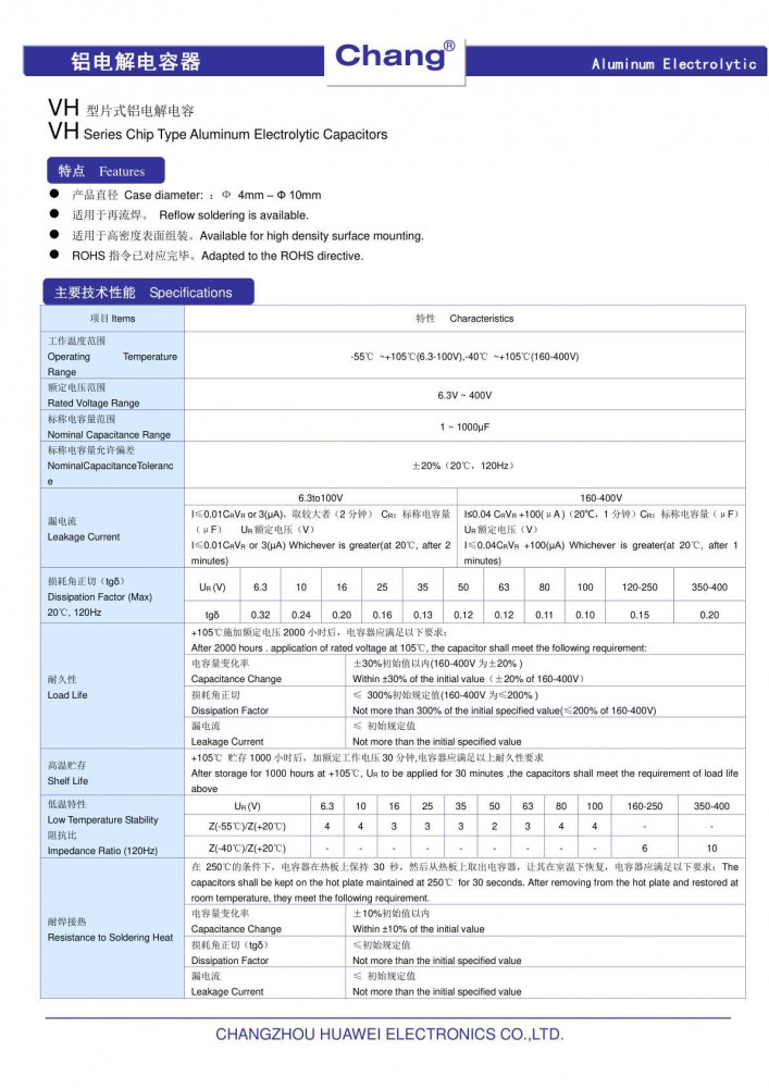 VH series technical document page 1
