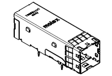 iPass+ HD Internal Cable and Connector Assembly, 1x4, 0.76µm, Lead-Free